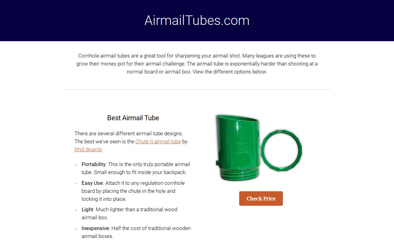 Cornhole Airmail Tubes